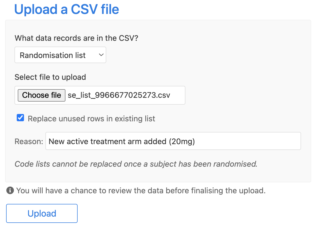 Replacing randomisation lists mid-trial - Sealed Envelope Replacing randomisation lists mid-trial - Sealed Envelope