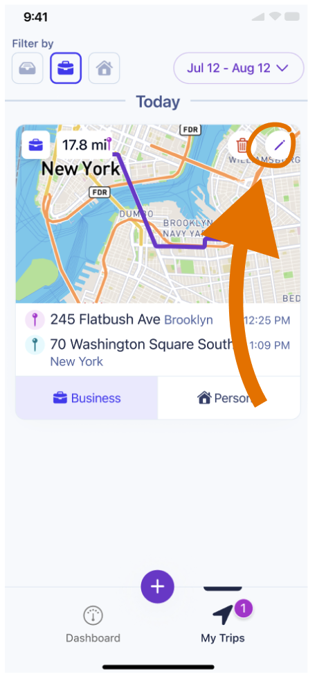 How to change a trip's classification - Cardata Help Center