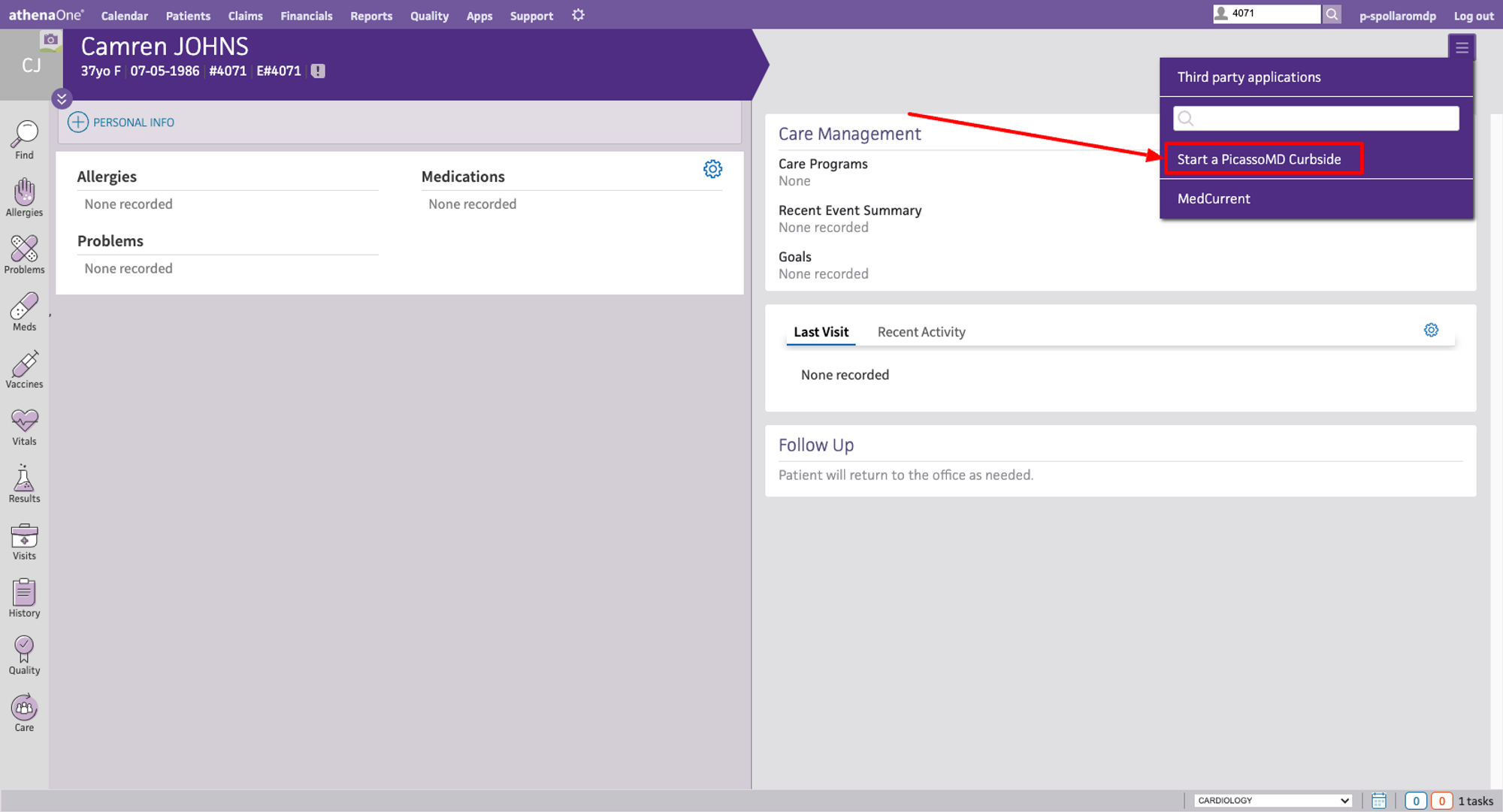 athena Integration - PicassoMD Knowledge Base