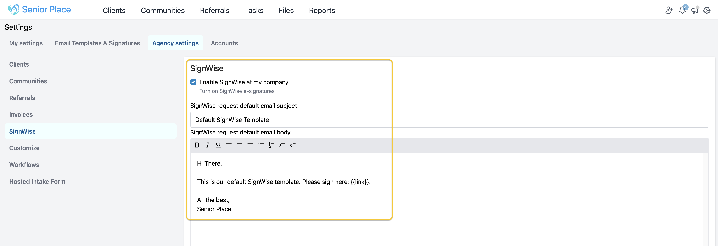 How to Customize SignWise Request Emails - Knowledgebase