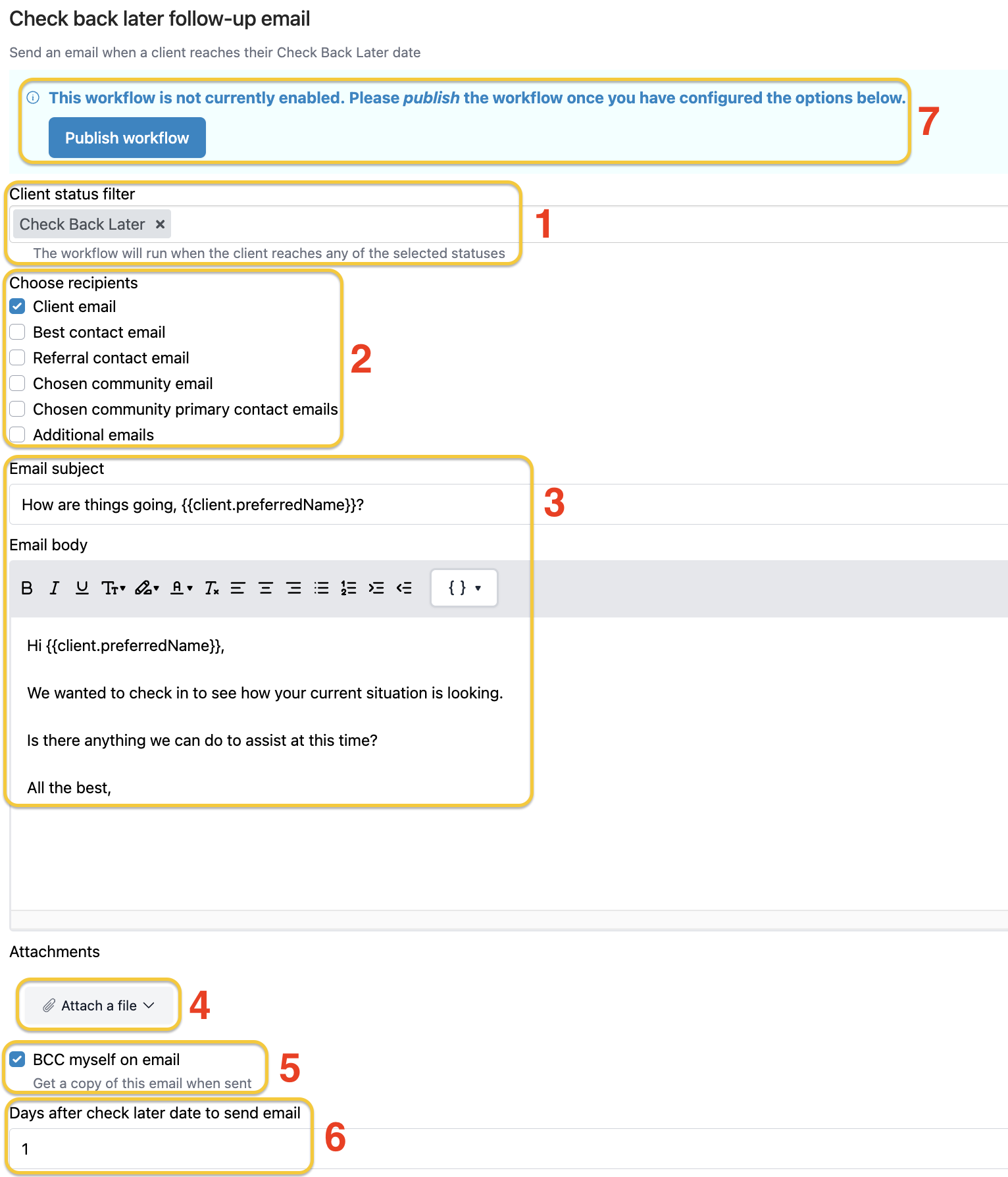 Workflows: How to Automatically Send an Email When a Client Reaches Their Check Back Later Date ...
