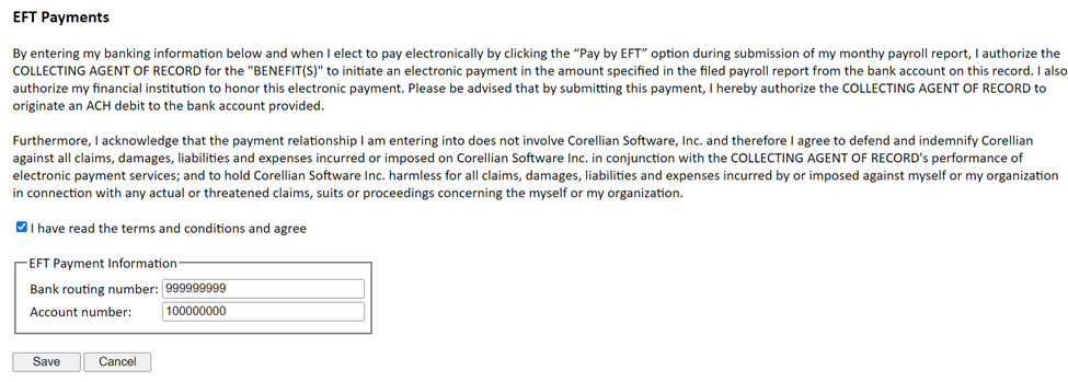 EFT Payments - Corellian Software, Inc. Knowledge Base