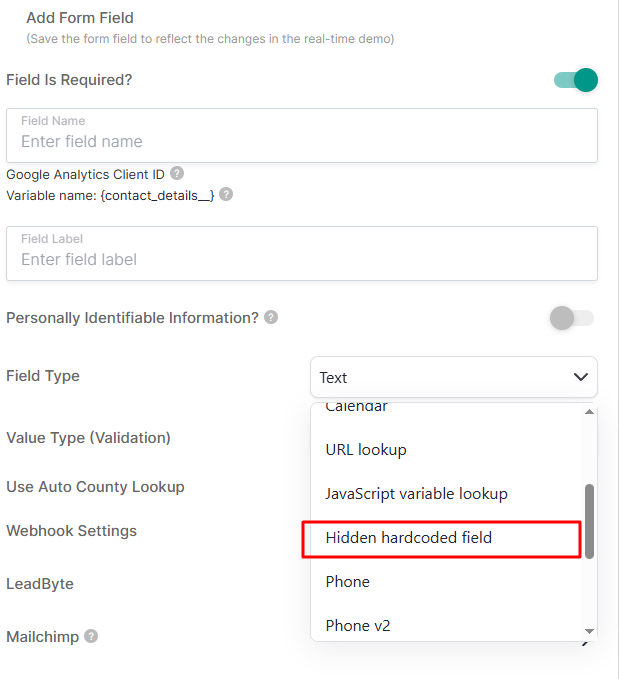 How to Create a Hard-Coded Hidden Field in Your Lead Form - LeadCapture.io Knowledge Base