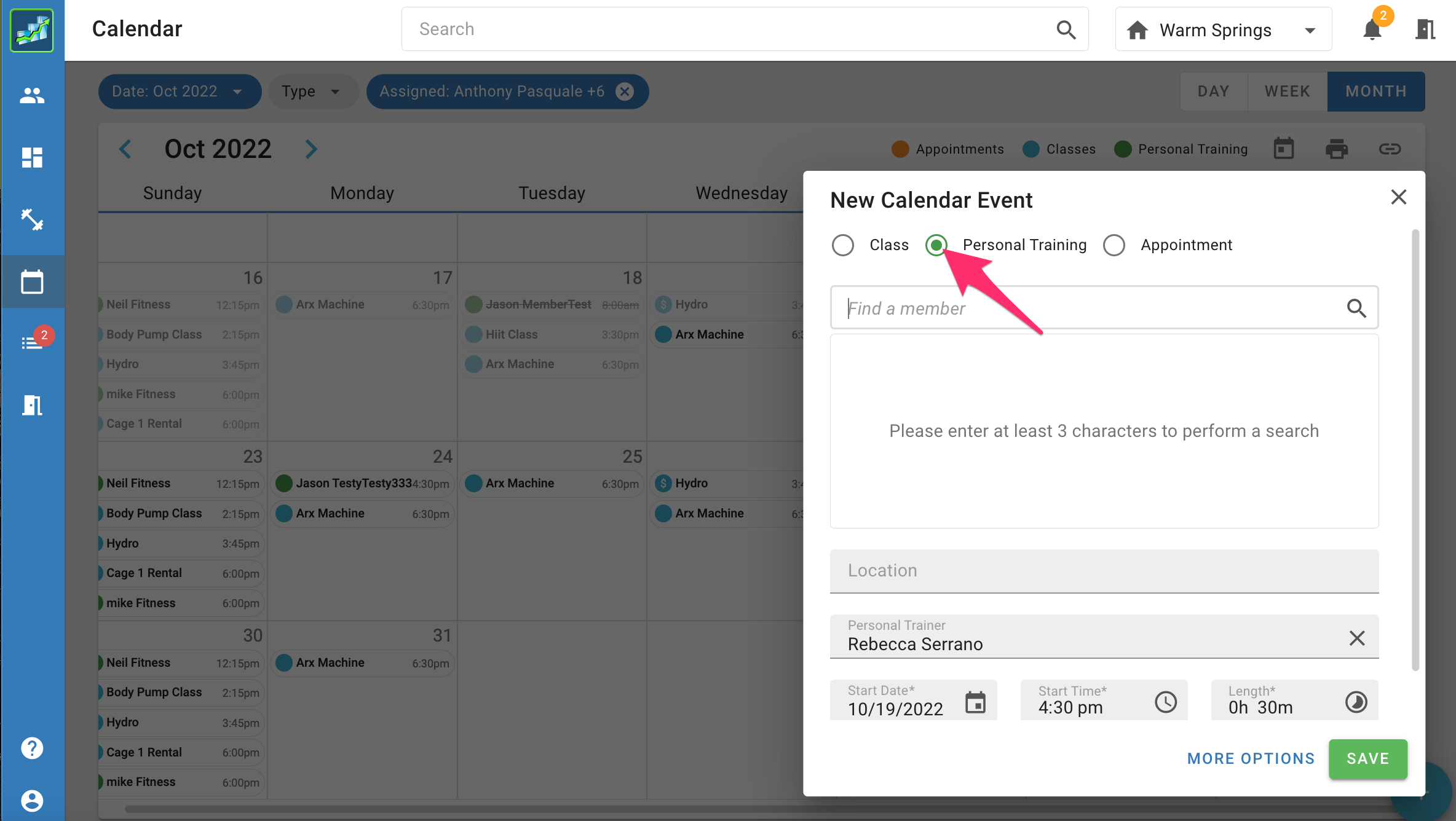 New Feature: Personal Training Appointments - Gym Insight Knowledge Base