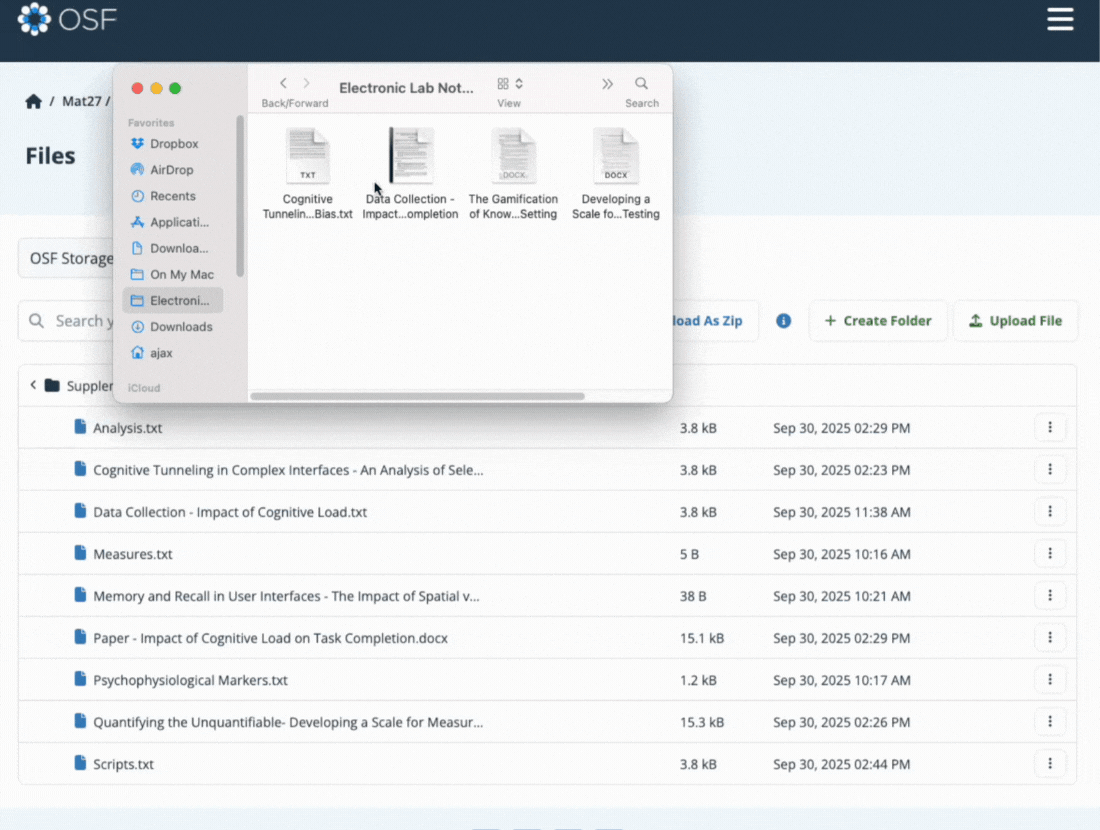 Files & Folders - OSF Support