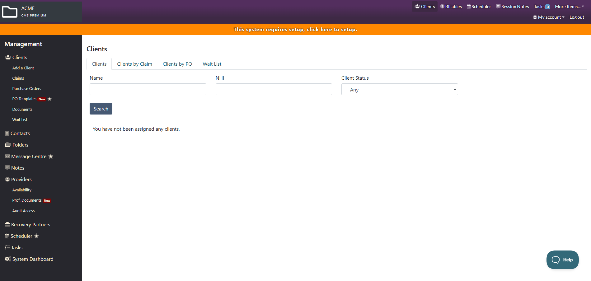 Setting up your new CMS account - Client Management System