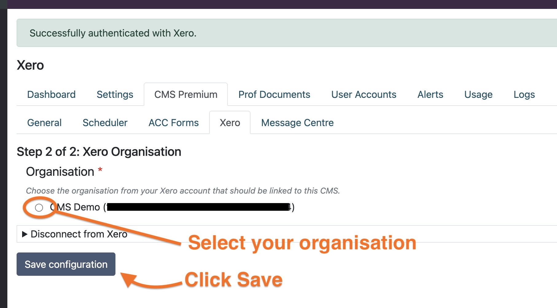 Connect to Xero - Client Management System