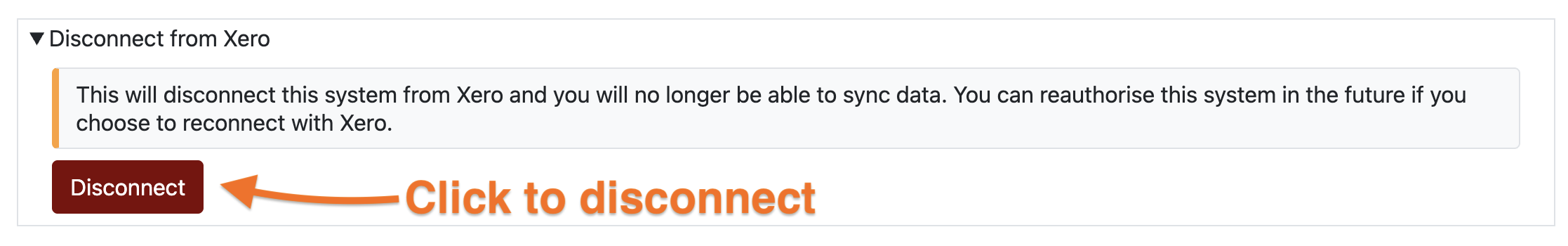 Disconnect CMS from Xero - Client Management System