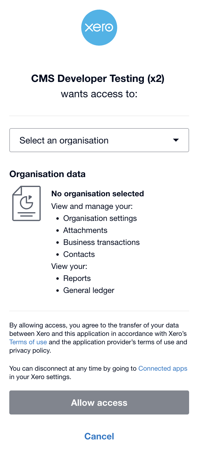Connect to Xero - Client Management System
