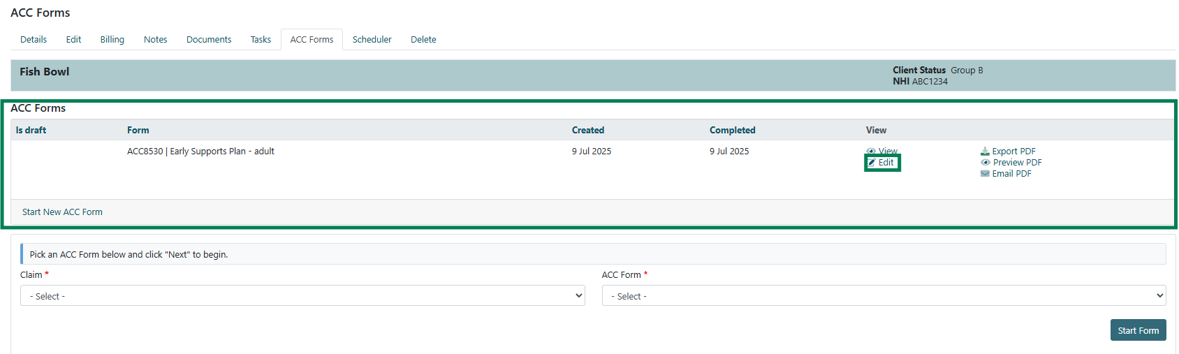ACC Forms - How to Draft a Report - Client Management System