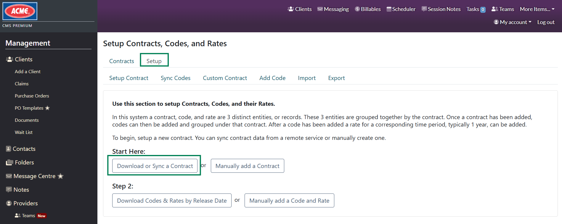 How to add a contract to your CMS system - Client Management System