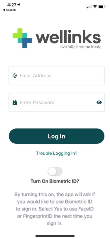 Logging In by Password - Wellinks Knowledge Base