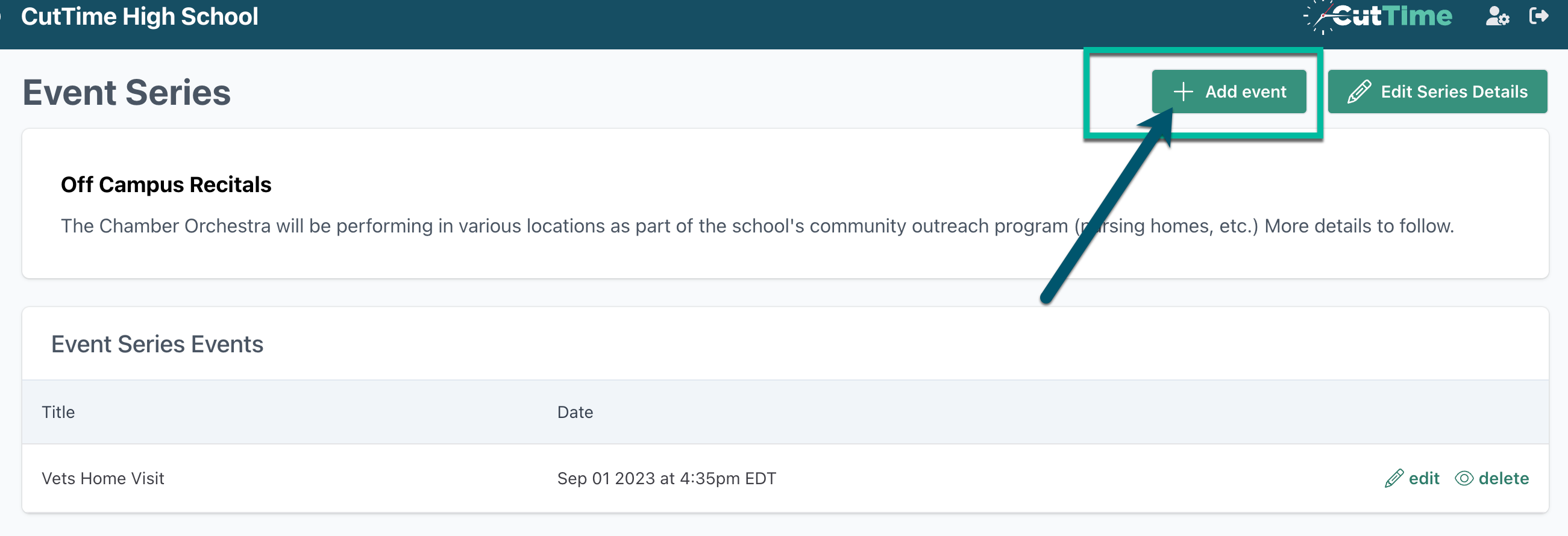 Events and Event Series - CutTime Next Gen Knowledge Base