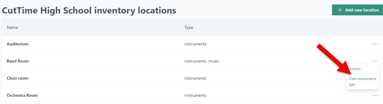 Storage Locations - CutTime Next Gen Knowledge Base