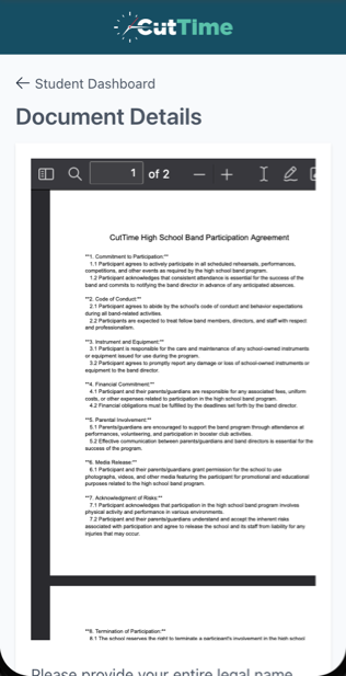 Signing Documents - For Members/Guardians - CutTime Next Gen Knowledge Base