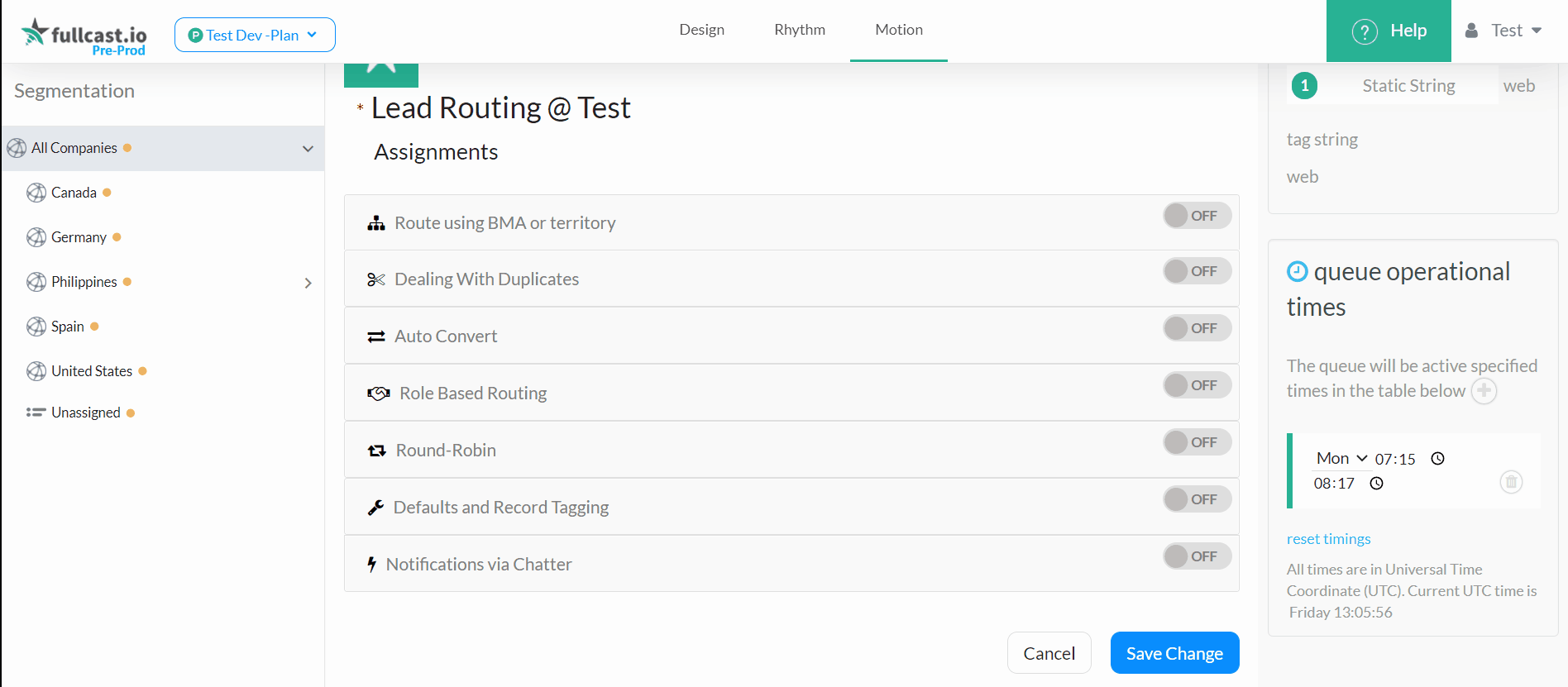 Assignment Policies- Contact Routing - Configuration - Fullcast