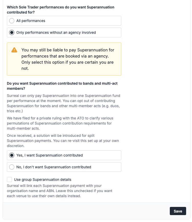 Setting up for Superannuation (employer) - Surreal
