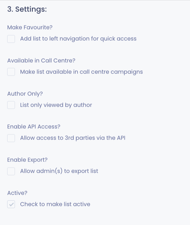 Create a List - Switch Transact - Help Centre