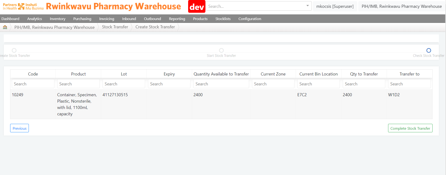Stock Transfers - OpenBoxes Knowledge Base