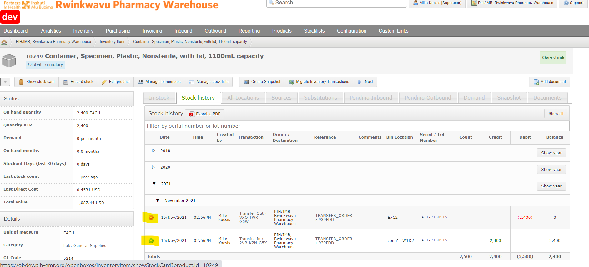 Stock Transfers - OpenBoxes Knowledge Base