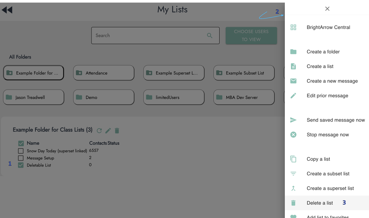 Deleting Lists - BrightArrow Technologies Knowledge Base