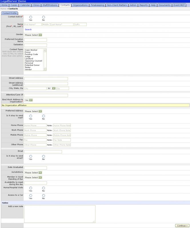 Case Contacts - LegalServer Help