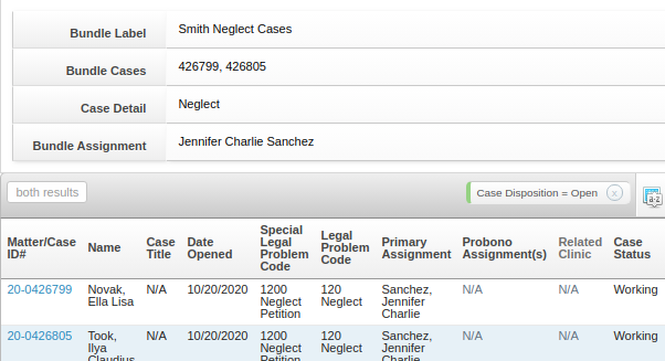 Case Bundles - LegalServer Help