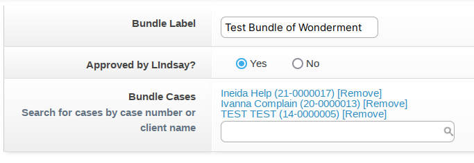 Case Bundles - LegalServer Help