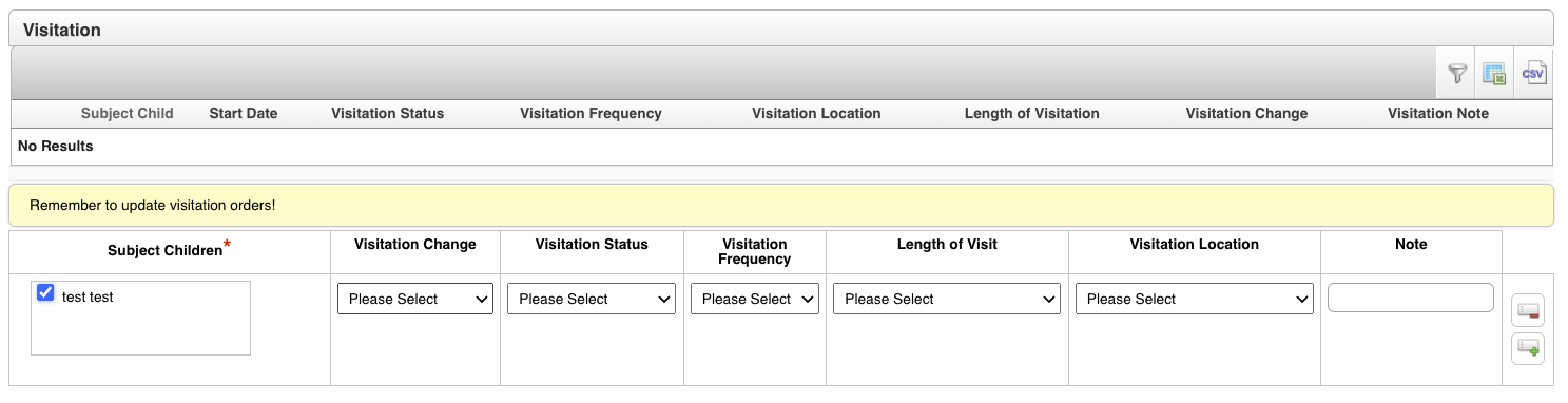 Visitations - LegalServer Help