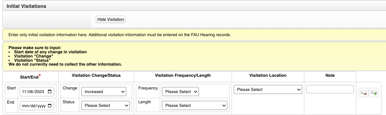 Visitations - LegalServer Help