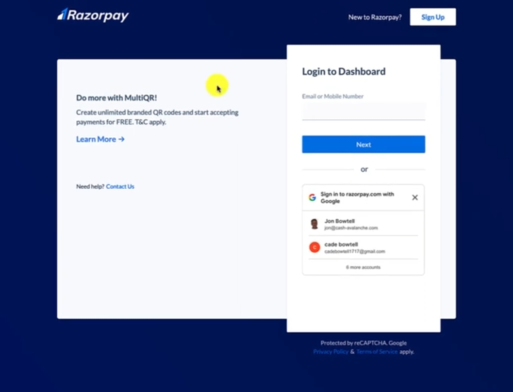 Connecting Razorpay Merchant Account - Tiny Brander LLC Knowledge Base