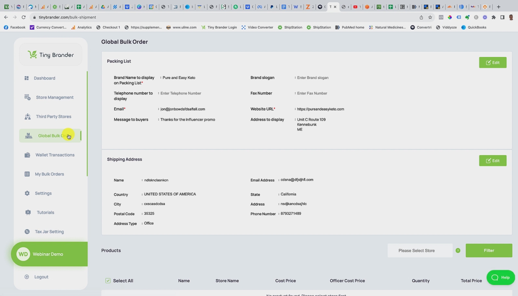 My Bulk Order Section - Tiny Brander LLC Knowledge Base