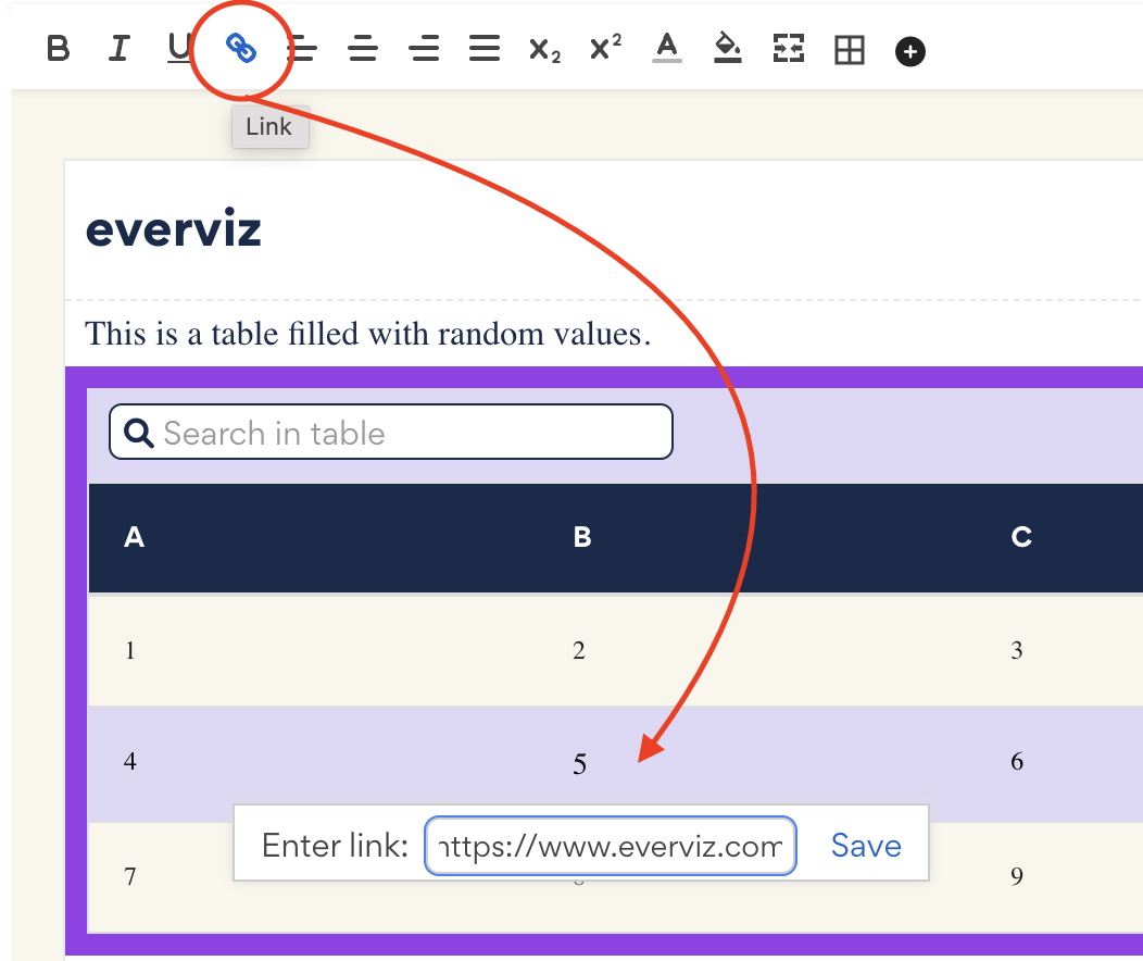Customize a table - everviz Knowledge Base
