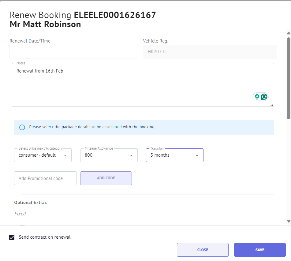 Renew a Booking - Knowledge Base