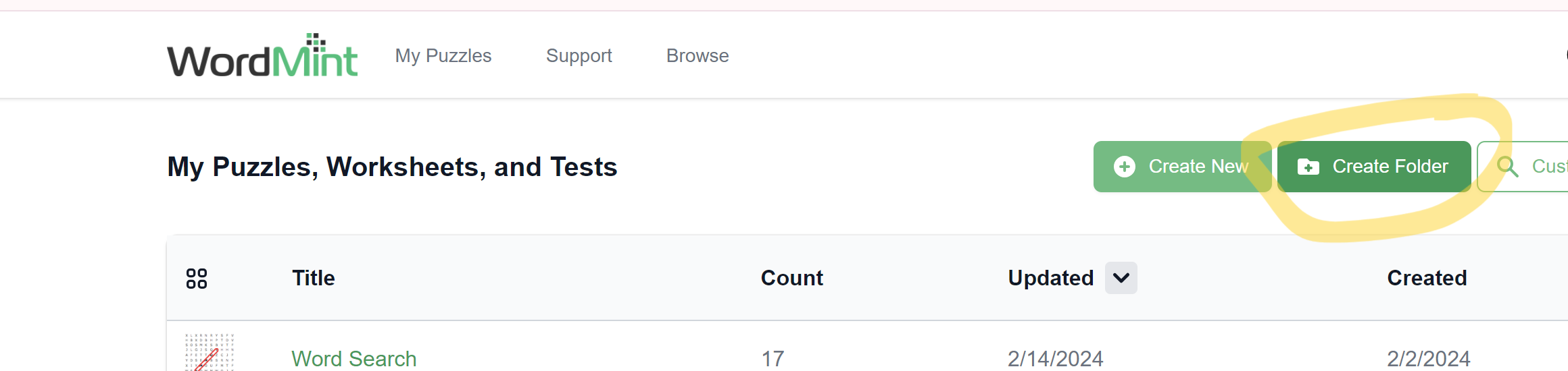 Organizing my Puzzles - WordMint Docs