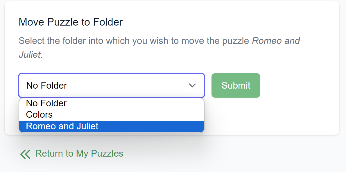 Organizing my Puzzles - WordMint Docs