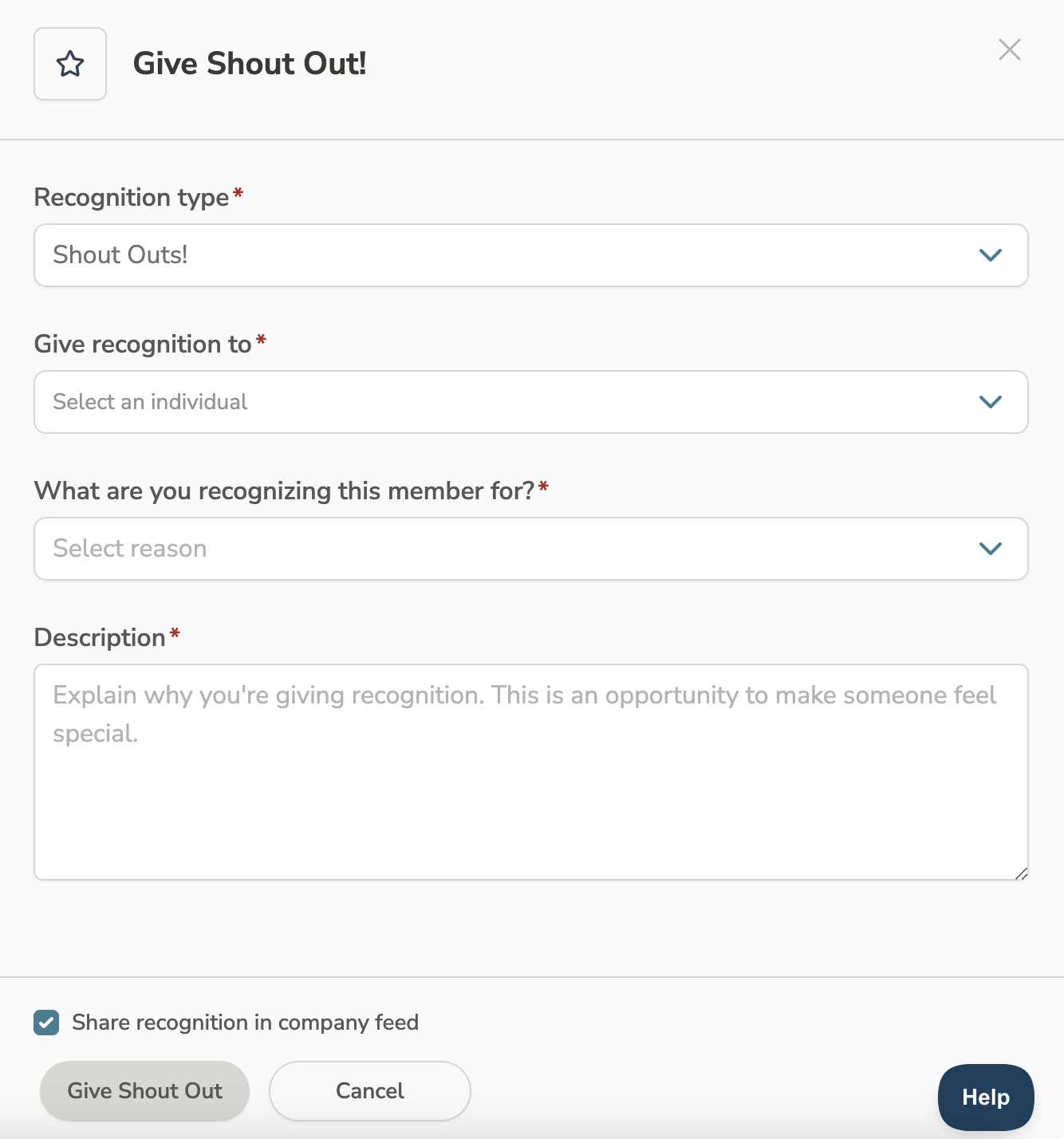 Giving a Shout Out (Employees) - Compt Knowledge Base