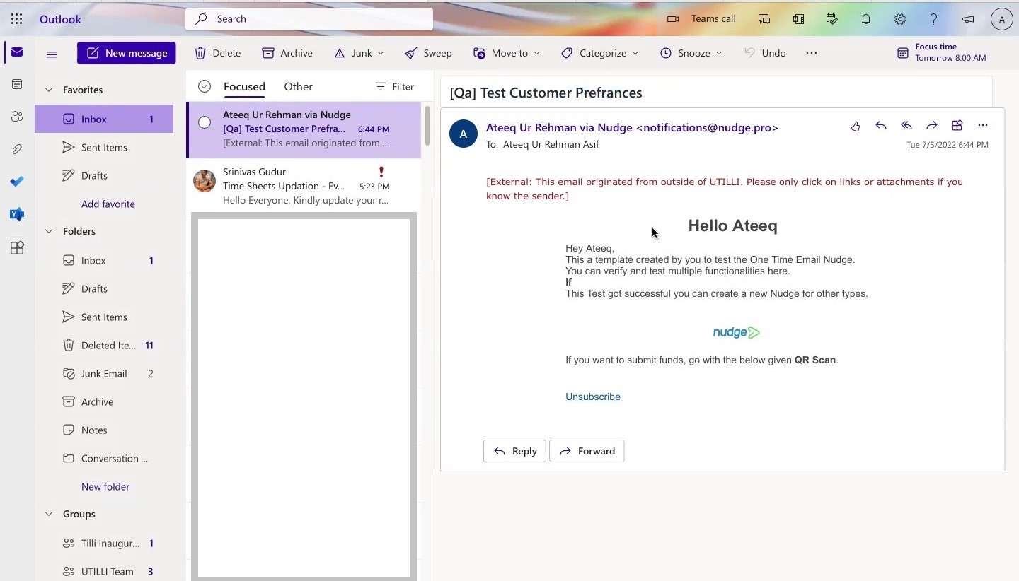 Customer Preferences in Nudge - Nudge