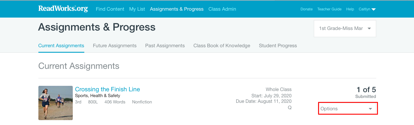 How do I share results with my students? - ReadWorks Support Center