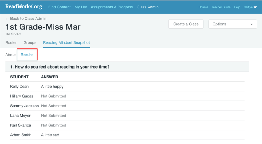 How do I find the results of the Reading Mindset Snapshot? - ReadWorks ...