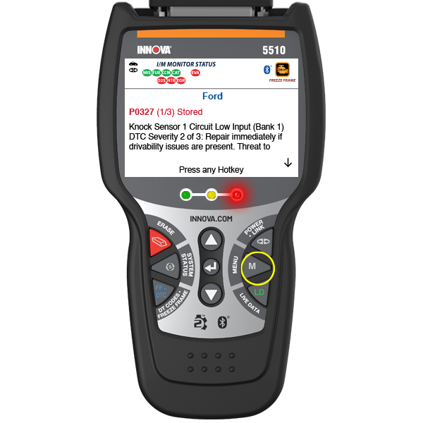 Innova 5510: Viewing the Hotkey Legend - Innova Electronics Knowledge Base