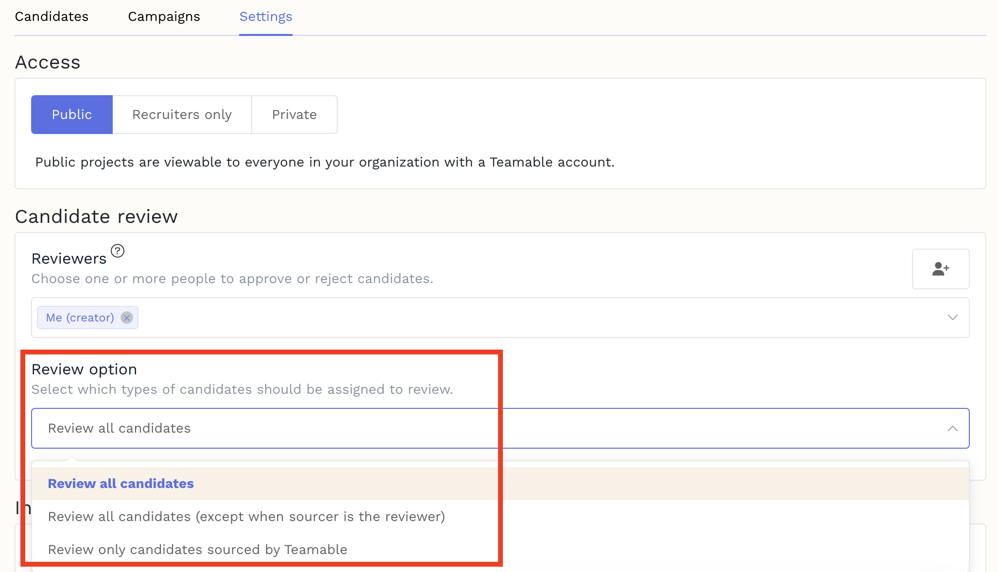 Adding and Removing Reviewers in Projects - Teamable Help Center