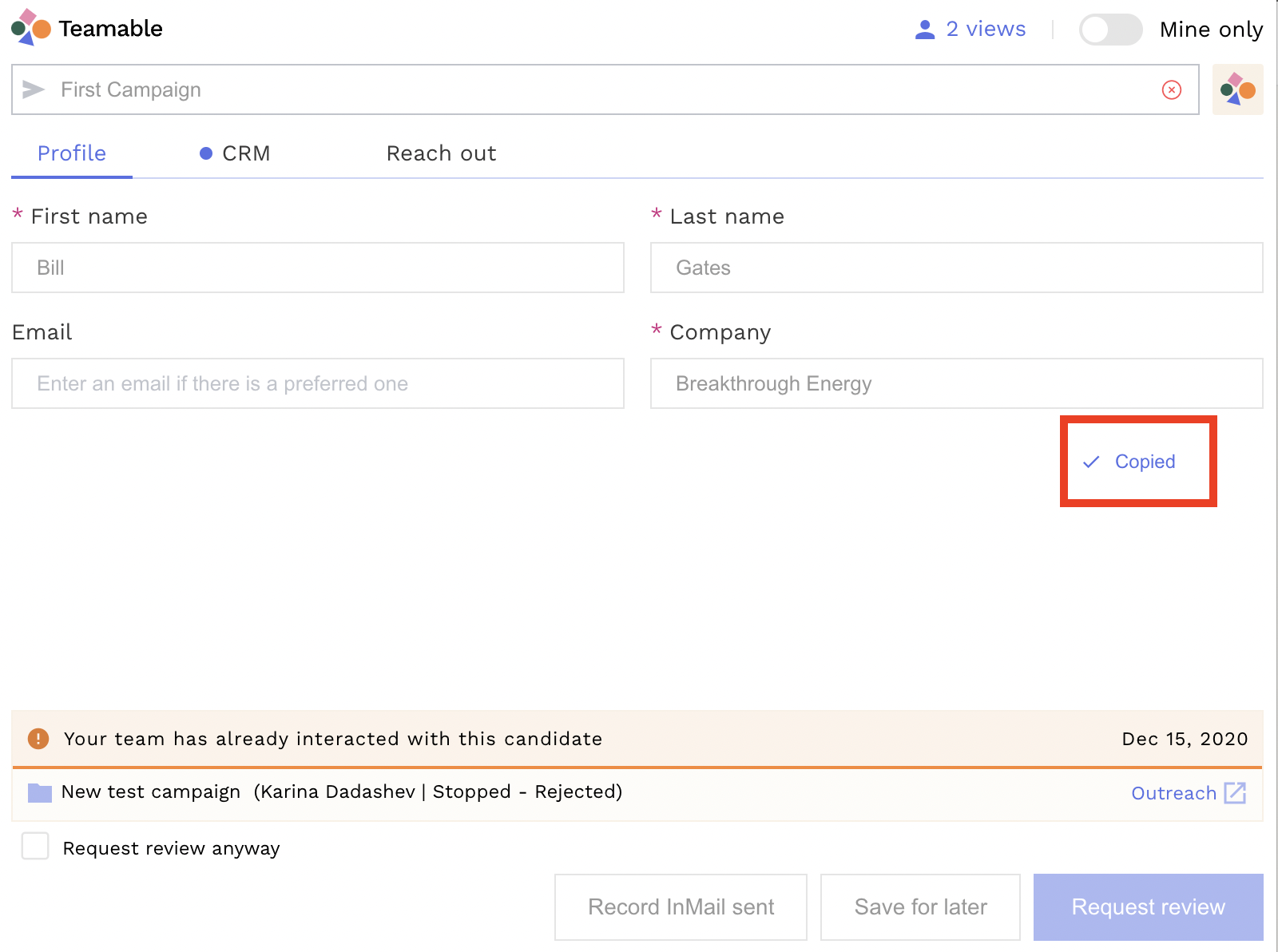 Messaging Candidates Using LinkedIn InMail - Teamable Help Center