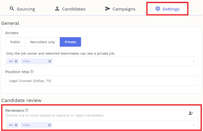 Adding and Removing Reviewers in Jobs - Teamable Help Center