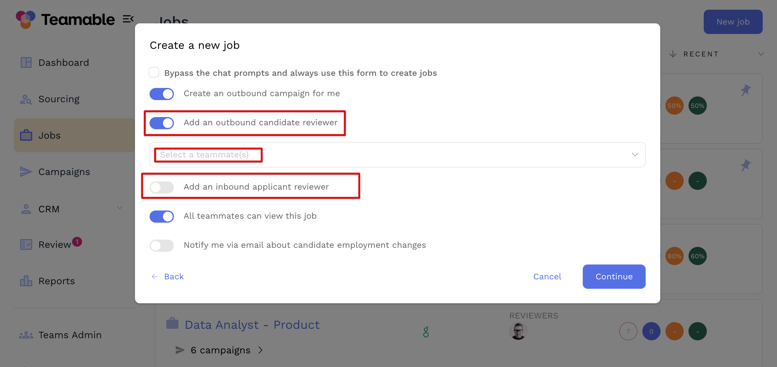 Adding and Removing Reviewers in Jobs - Teamable Help Center