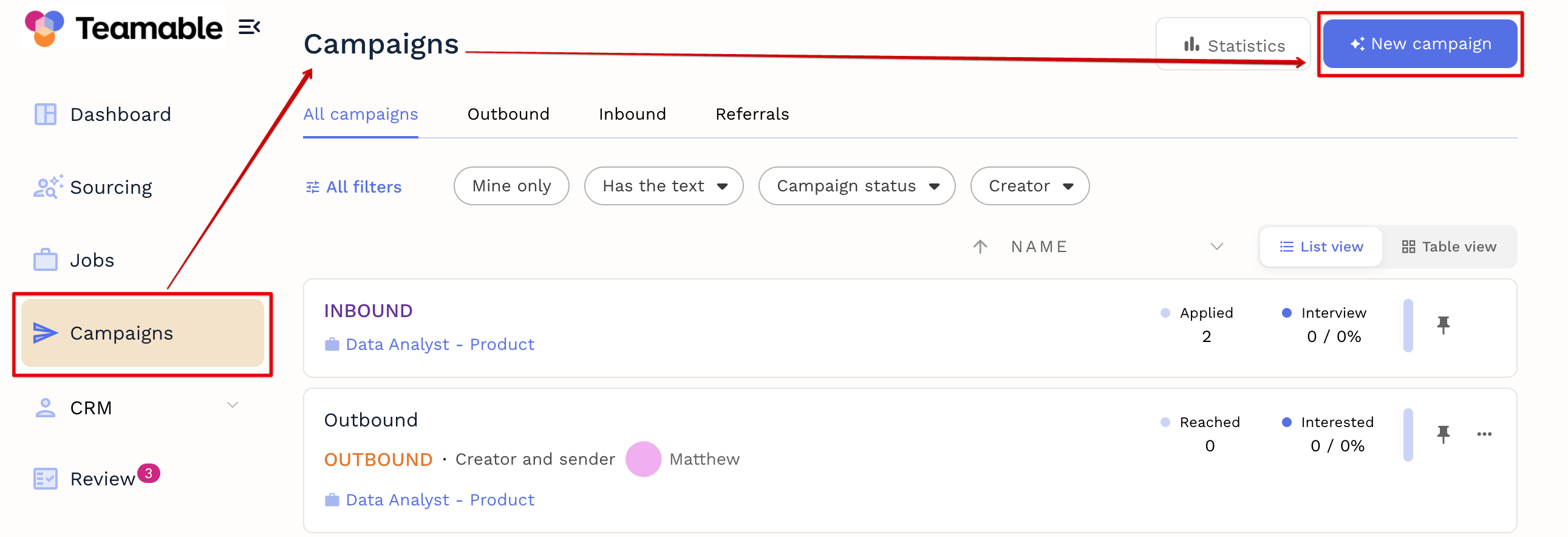 Creating and Managing Campaigns - Teamable Help Center