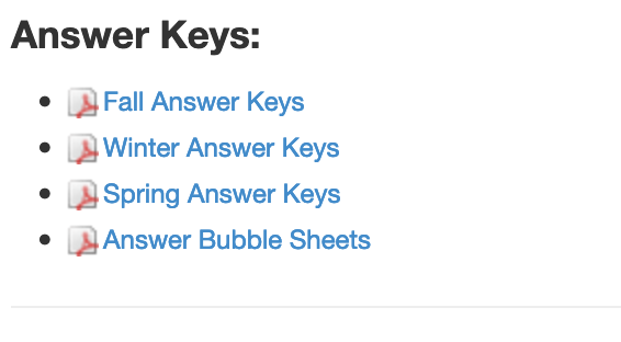 Where do I find the answer keys? - easyCBM