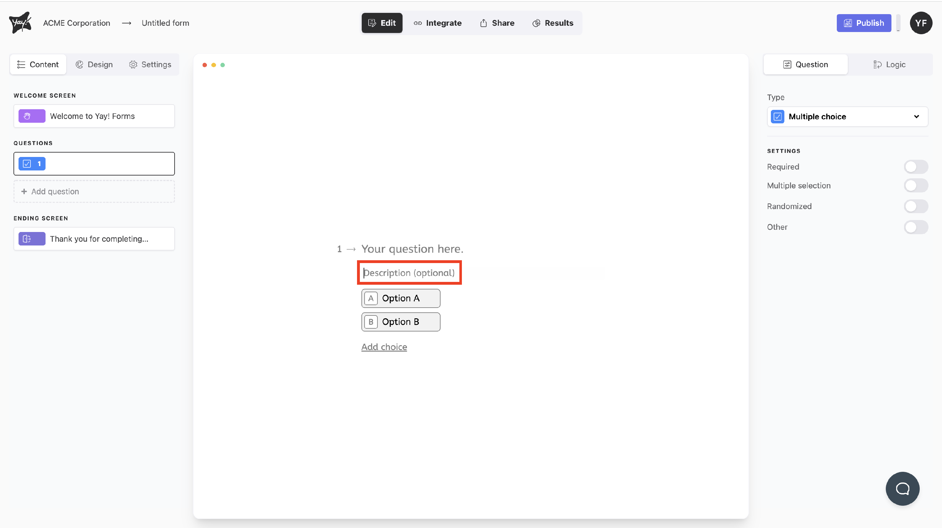 How To Customize Multiple choice Questions Yay Forms Knowledge Base