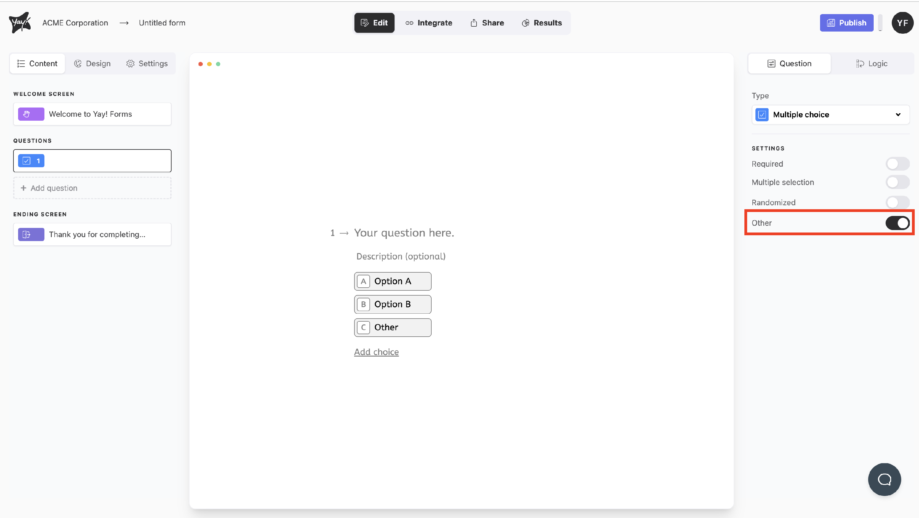 How To Customize Multiple choice Questions Yay Forms Knowledge Base