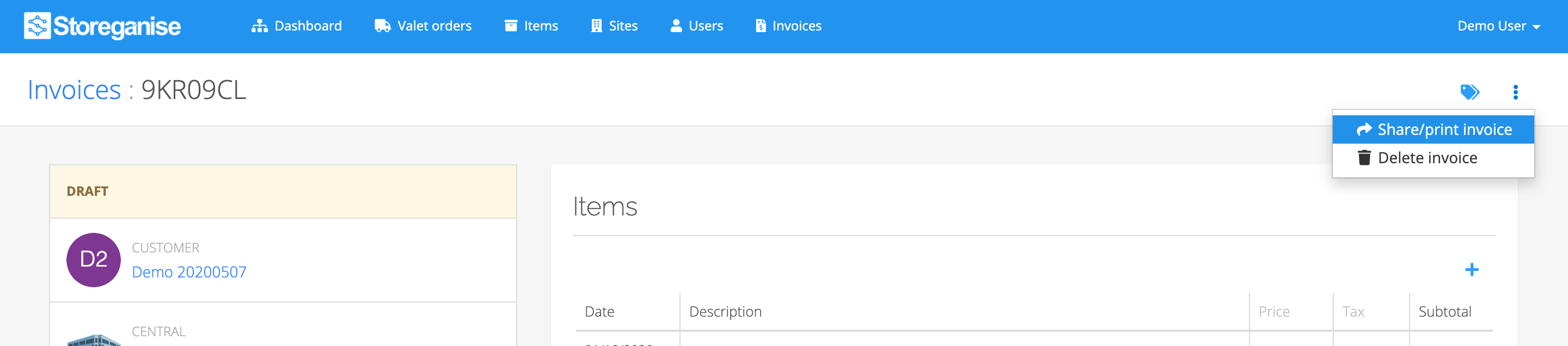 Invoice: Details - Storeganise Help